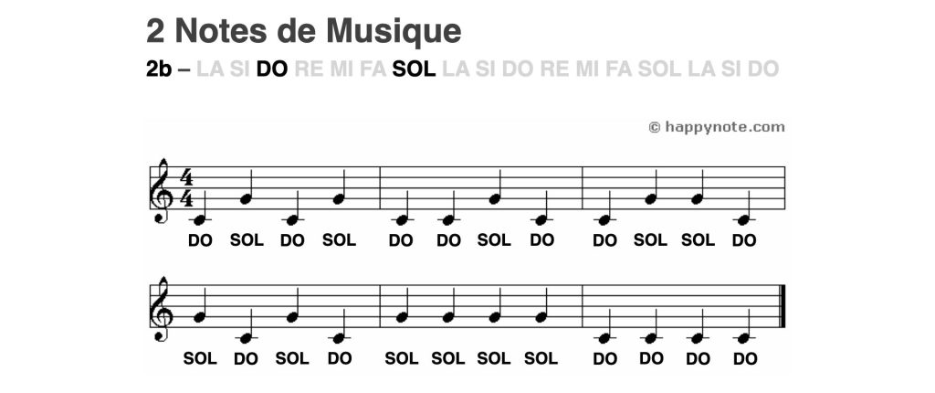 2 Notes de Musique : SOL et DO - Happy Musique Note